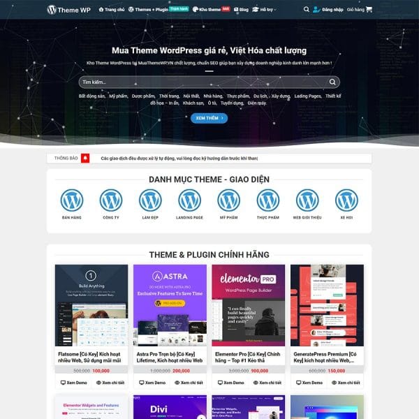 Kho theme Wordpress Bán hàng - ThemeWP.vn